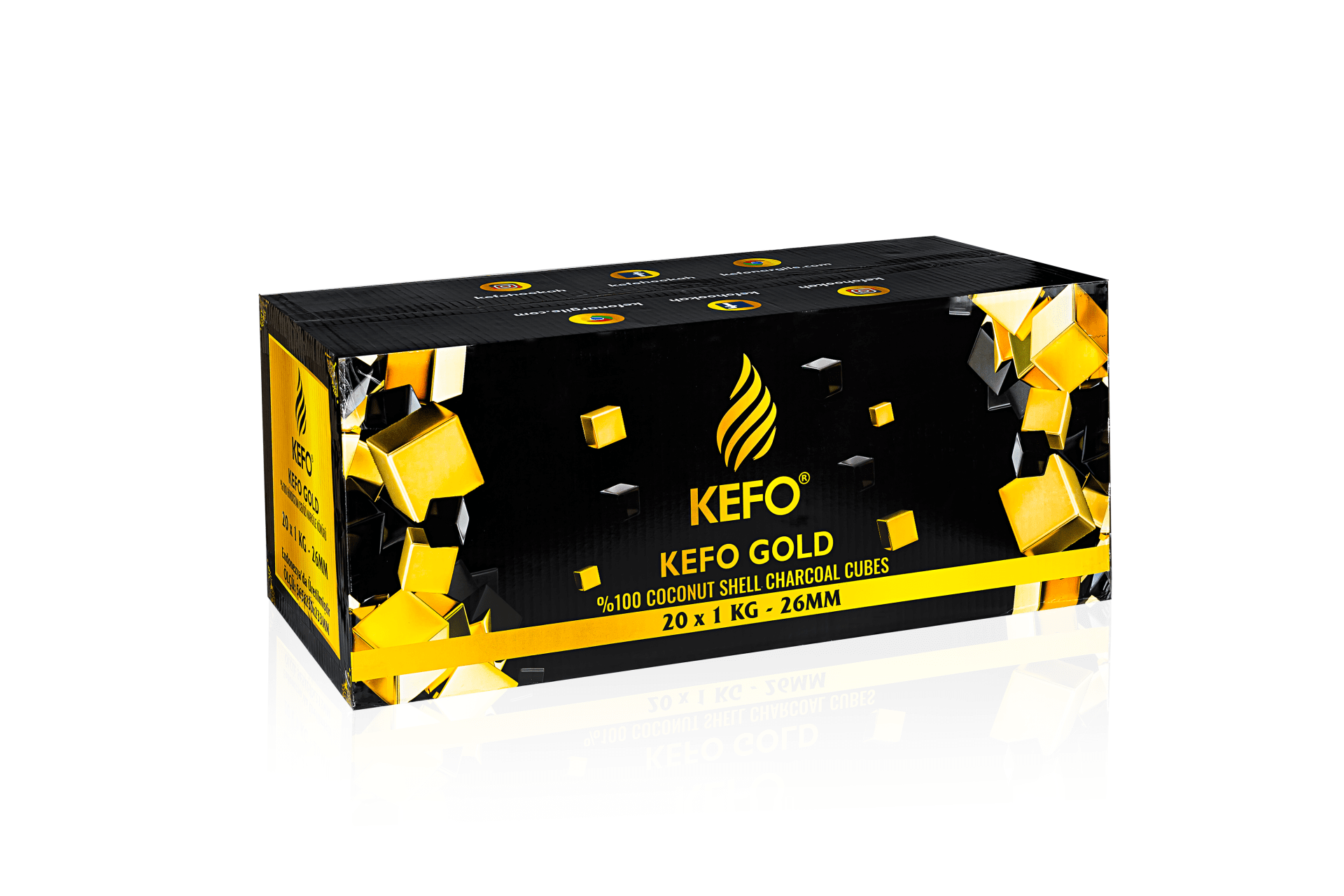 KEFO Gold 26mm - 20kg - Въглени за наргиле КЕФО - 20кг | Наргиле ...